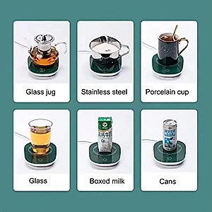ZEARLY Automatic Coffee Warmer - USB Milk Heating Pad, Constant Temperature Tea Warmer, Touch Coffee Heating Pad for Kitchen Living Room, Green (16CM, Small)