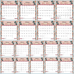 Elfstone 11x14 Inch Light Pink Color Wall Calendar-2023 December- 2024 September-Tear-Off Monthly Calendar with Built-in Hanging