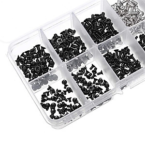 WUXUN 500Pcs Laptop Notebook Computer Screw Kit Set for IBM Hp Dell Lenovo Samsung Sony Toshiba Gateway Acer (Color : Black, Size : M2 3mm)