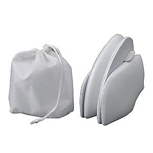 Travel Potty Seat w/ Washable Carry Bag - Perfect for Travel - Padded for Soft Cushion - Portable Reusable Toilet Pottie Training Seats Folds - Toddler Child Baby Kids - Mommy's Helper Cushie Traveler , White