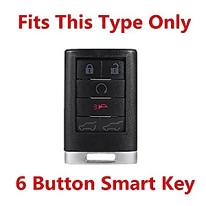 RPKEY Leather Keyless Entry Remote Control Key Fob Cover Case Protector Replacement Fit for Cadillac Escalade Escalade ESV Escalade EXT 22756466 OUC6000066 850K-6000066