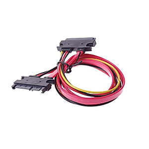 SMAKN(TM) 22-pin (7+15) Sata Male to Female Data and Power Combo Extension Cable - Slimline Sata Extension Cable M/f - 20inch (50cm)