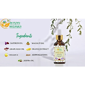 Herbs Botanica Kumkumadi Oil Pure Ayurveda Face Oil with Saffron, Serum Face Moisturizer 26 Herbs 30 Ml