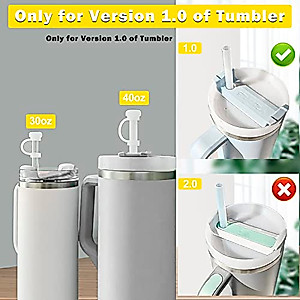 Silicone Spill Proof Stopper 4 Sets, Straw Cover Compatible with Stanley Cup 1.0 Version 40oz/30oz, Tumbler Accessories, Includes 4 Straw Cover Cap, 4 Square Spill Stoppers & 4 Round Leak Stopper