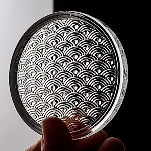 Cabilock 2pcs Glass Tea Coaster Cup Mug Pad Tea Bag Saucers Dessert Dishes Coasters Gold Bars Car Coaster Costers Seasoning Dish Mug Saucers Gongfu Tea Saucer Crystal Coaster Round Decorate