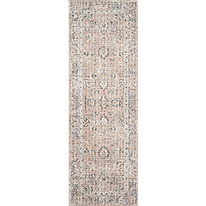 Loloi II Skye Collection SKY-01 BLUSH / GREY, Traditional 9'-0" x 12'-0" Area Rug