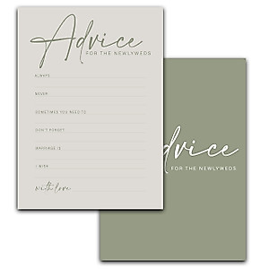 Advice for The Newlyweds Wedding Advice Cards, 5" x 7" Minimalism Bridal Shower Advice Cards, Engagement Party Games Wedding Favors for Guests - A05