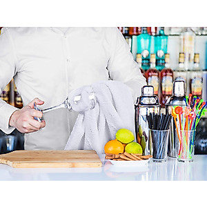 Utopia Towels Kitchen Bar Mops Towels, Pack of 12 Towels - 16 x 19 Inches, 100% Cotton Super Absorbent White Bar Towels, Multi-Purpose Cleaning Towels for Home and Kitchen Bars