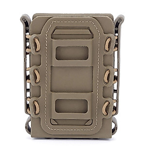 Dekoo Mag Pouch, 3PCS Tactical Magazine Pouches Molle Fastmag Softshell Mag Carrier 5.56/7.62mm Fastmag for Airsoft M4 AR AK (Tan)