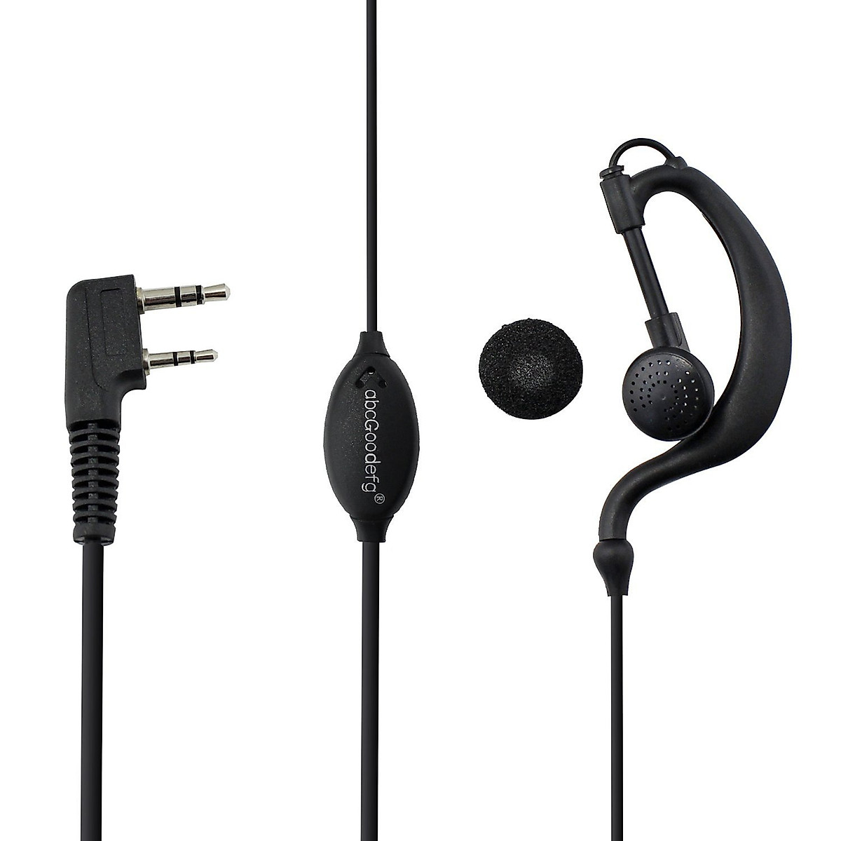 abcGoodefg G Shape Ear-Clip Earpiece Headset Mic Compatible with Kenwood PUXING Baofeng UV-5R UV-82 BF-UV5R TYT UV-5RA HYT 666s 777s 888s Retevis H-777 Talkabout Walkie Talkie (20Pack)