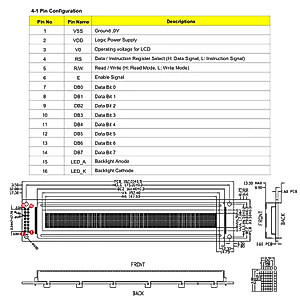 SaiDian 1Pcs HD44780 40x2 4002 LCM Character LCD Display Module 5V White on a Blue Background