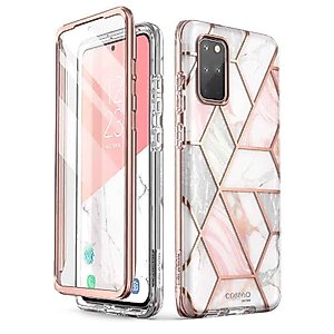 i-Blason Cosmo Series Case for Samsung Galaxy S20+ Plus 5G (2020 Release), Stylish Glitter Protective Bumper Case with Built-in Screen Protector (Marble)