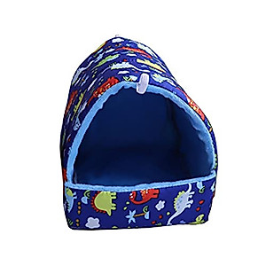 Heave Hamster Nest House Warm Winter Hamster House Large Space Small Pet Bed Hamster Guinea Pigs Cushion Bed Winter Small Animal Accessories Blue M