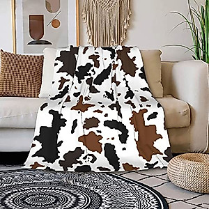 Artfuy Cow Print Blanket Microfiber Fleece Throw Blanket Lightweight Soft Cozy Sherpa Plush Bed Blankets for Bed Chair Sofa Couch Bedroom 40"X50"