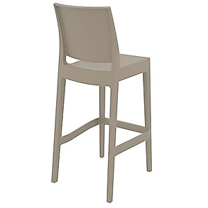 Home Square Resin 29.5" Barstool in Taupe - Set of 2