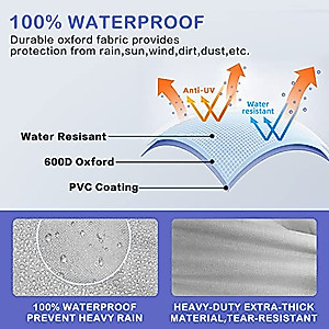 Umbrauto Outdoor Patio Sofa Cover Heavy Duty 600D Waterproof Anti-Fading Outdoor Couch Cover Patio Furniture Cover with Upgrade Air Vent, Grey