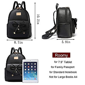 Girls Leather Mini Backpack Purse Cute Bowknot Fashion Small Backpack Purses for Teen Women, Hotpink