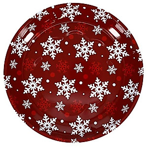 IM Customization Christmas 10-in. Tin Serving Trays - Set of 4 - One of Each Design Including Santa, Snowman, Snowflakes, and Poinsettias