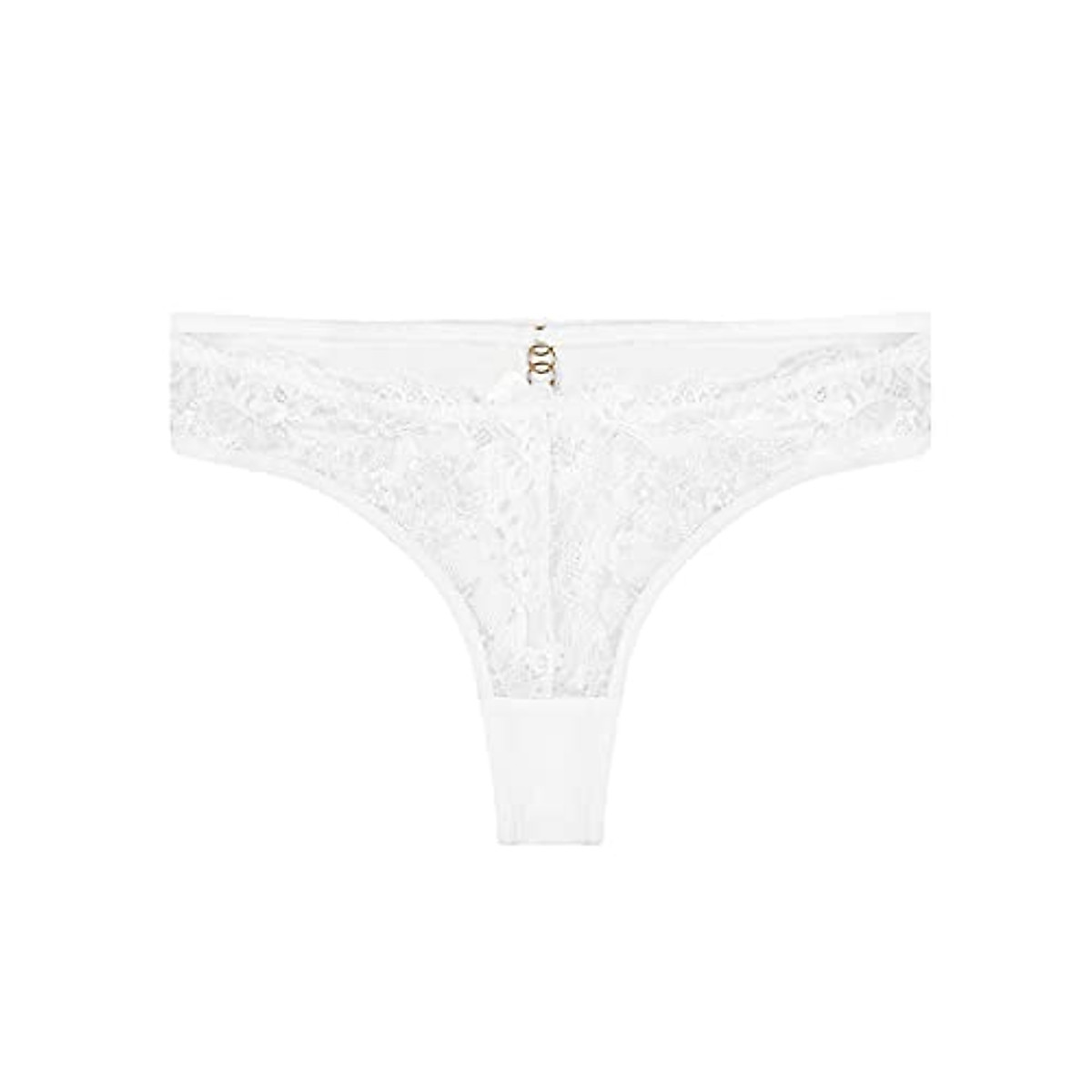 Banamic Womens Panties Thong Lace G-String T-Back Panties Strappy Panties Sexy White
