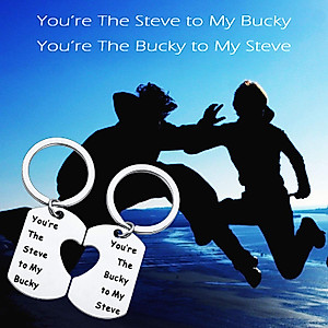 TGBJE TV Show Keychain Inspire Keychain For Boyfriend/Father/Son BFF Gift (Steven and Bucky)