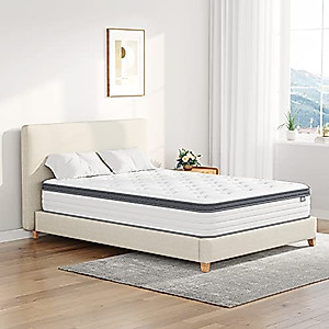 TeQsli Full Mattress, 10 Inch Memory Foam Innerspring Hybrid Mattress in A Box