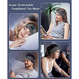 Navly Sleep Headphones, 10Hrs Sports Headband with Soft Cozy Earbuds Comfortable, Headphones Headband with Ultra-Thin HD Stereo Speakers Perfect for Workout,Running,Yoga,Travel