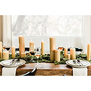 The Beeswax Co Pillar Beeswax Candle - Natural Honey Scented - Long-Lasting & Eco-Friendly - Cotton Wick - Slow Burning - Hand Poured Pure Organic Bees Wax - Short