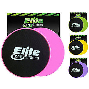 Elite Sportz Exercise Sliders are Double Sided and Work Smoothly on Any Surface. Wide Variety of Low Impact Exercise’s You Can Do. Full Body Workout, Compact for Travel or Home - Pink