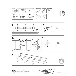 InPlace Shelving 9084678 35.4 in W x 4.5 in D x 3.5 in H Floating Shelf with Picture Ledge, White
