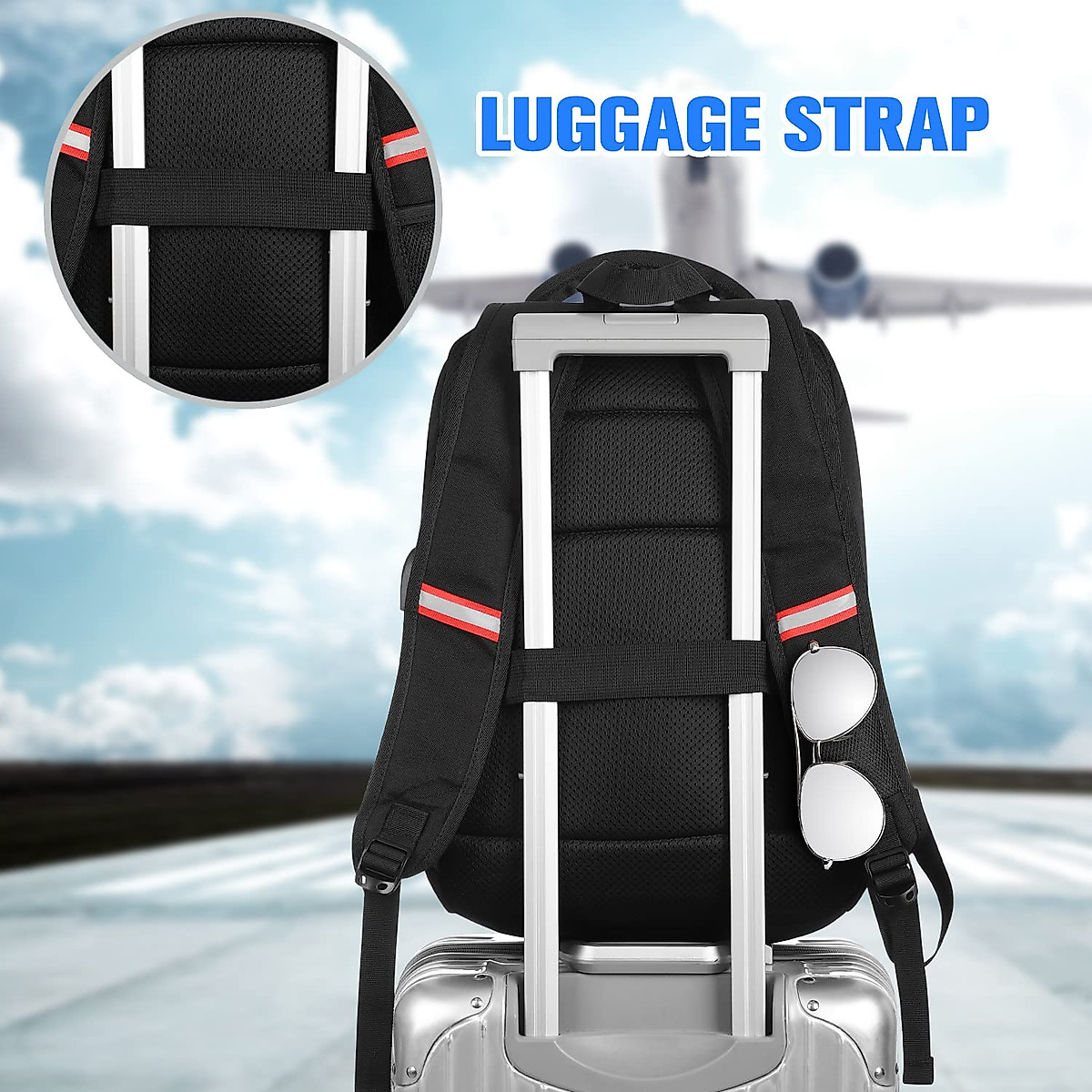 MOMUVO Backpack for Men, School Backpack for Teens/Boys, Laptop Backpack fit 17.3 Notebook with USB Charging port, Anti Theft College Backpack Bookbags for Travel Business Work, Water Resistant