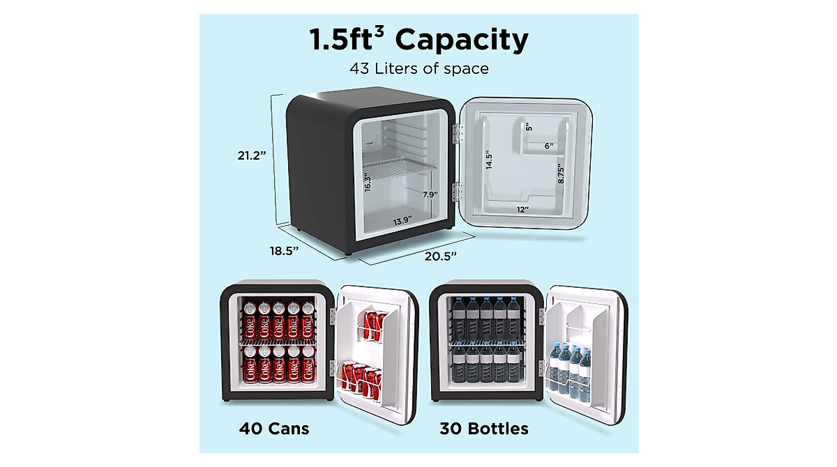 Husky Retro Mini Refrigerator - Stylish & Compact Design