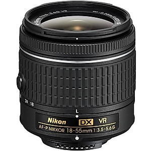 Nikon D5600 DSLR Camera Video Kit with AF-P 18-55mm VR Lens + LED Light + Deluxe Backpack + 64GB Memory + Professional Photo Accessories (19 Items) (Renewed)