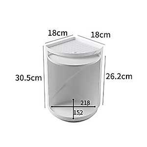 EMVANV Multifunction Corner Locker Cosmetic Storage Rack 360 Degree Rotation Storage Rack for Office Home Bathroom Triangle Shelf Kitchen(Grey)