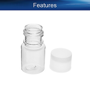 Bettomshin 10Pcs 5ml PE Plastic(Food Grade) Bottles with Caps, Lab Wide Mouth Small Plastic Water Bottles Reagent Bottle, Liquid/Solid Sample Seal Storage Container Transparent