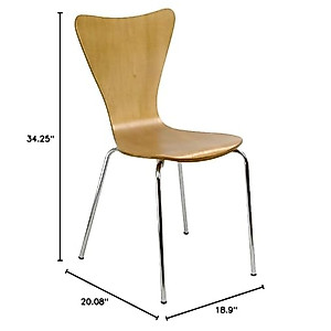Legare Modern Ergonomic Bent Plywood Chair for The Home, Office, or Work Space, Natural