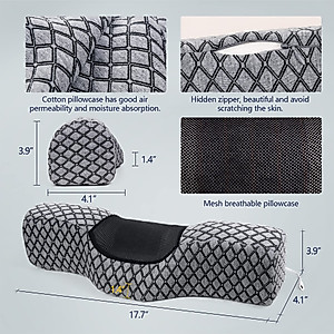 Neck Pillows for Pain Relief Sleeping, Heated Memory Foam Cervical Neck Pillow with USB Graphene Heating and Magnetic for Stiff Neck Pain Relief, Neck Support Pillow Bolster Pillow for Bed (Grey)