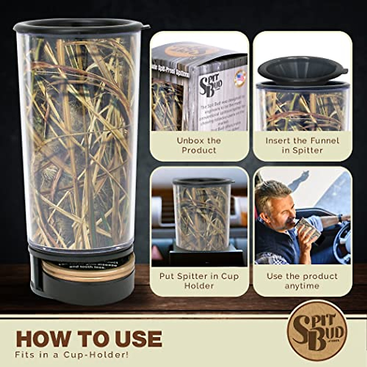 Spit Bud Spittoon with Can Opener, Mossy Oak Color