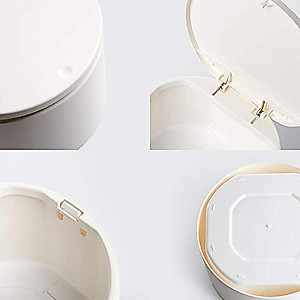 HANAMYA 2.5 Liter / 0.6 Gallon Mini Cylindrical Trash Can with Press Top Lid, Round Waste Bin, for Countertop or Tabletop, Black