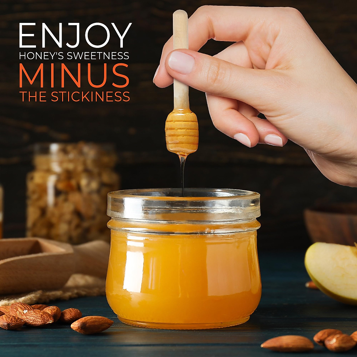 40 Pcs Honey Dipper Sticks - Wooden Honey Dipper- 3 Inch Mini Wooden Honeycomb Sticks, Honey Stirrer Stick For Honey Jar Dispense Drizzle Honey and Wedding Party Favors Gift