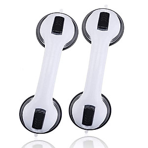 BQTYBD Suction Grab Bar,2 Pack Grab Bars for Bathroom,Suction Cup Handle Grab bar with Dual Locking,Anti-Slip Grip Safety Grab Bars for Elderly,Senior Assist Bath Handle