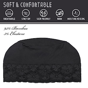 Alnorm Chemo Scarves for Women Sleep Hats for Cancer Patients Black