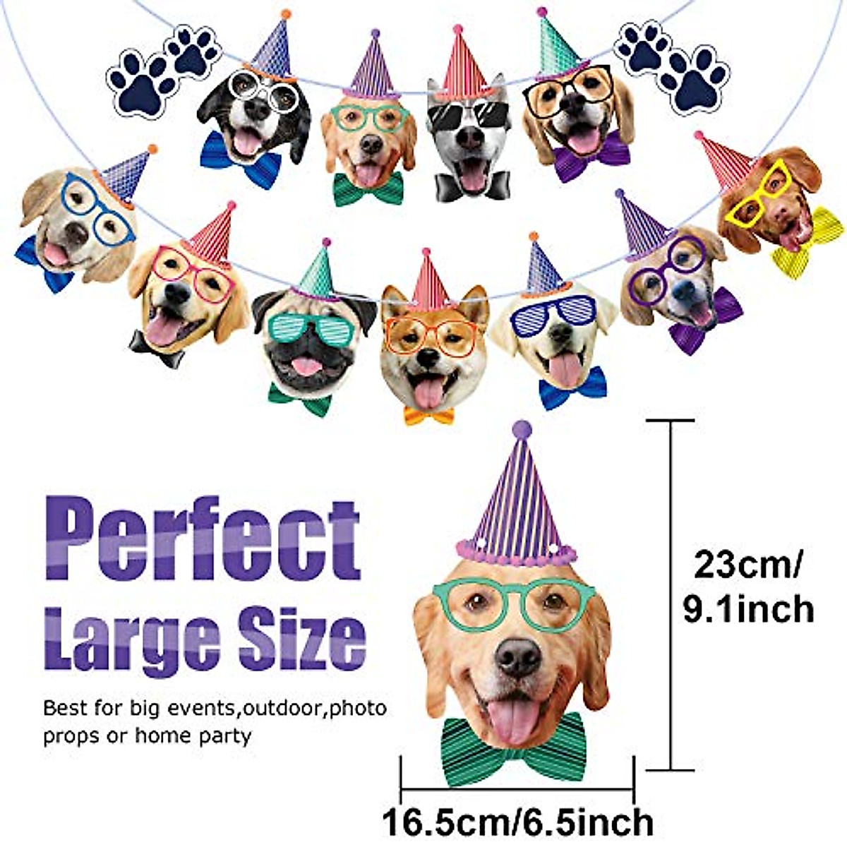 Dog Birthday Banner Birthday Garland Dog Theme Party Bunting Decoration Baby Shower Party Supplies (Dog)