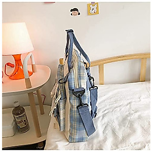 Kawaii Backpack with Kawaii Pin and Bear Plush Mini Cute Japanese School Bag Anime Shoulder Bag (Blue)
