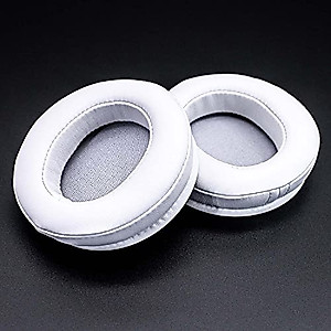 Ear Pads Compatible with WaveSound 3 Headphones, Protein Leather/Memory Foam Ear Cushions (White)