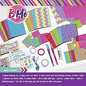 Card Crafting Explosion Arts and Crafts Box - Birthday Gift Box to Tween - DIY Greeting Cards Stationary Set – Make Your Own Card Crafts Age 6+
