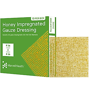 MarvellHealth Calcium Alginate Dressing & Honey Impregnated Gauze Dressing, Soft & Conformable