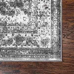 Unique Loom Sofia Collection Area Rug - Salle Garnier (2' x 6' 9" Runner, Gray/ Ivory)