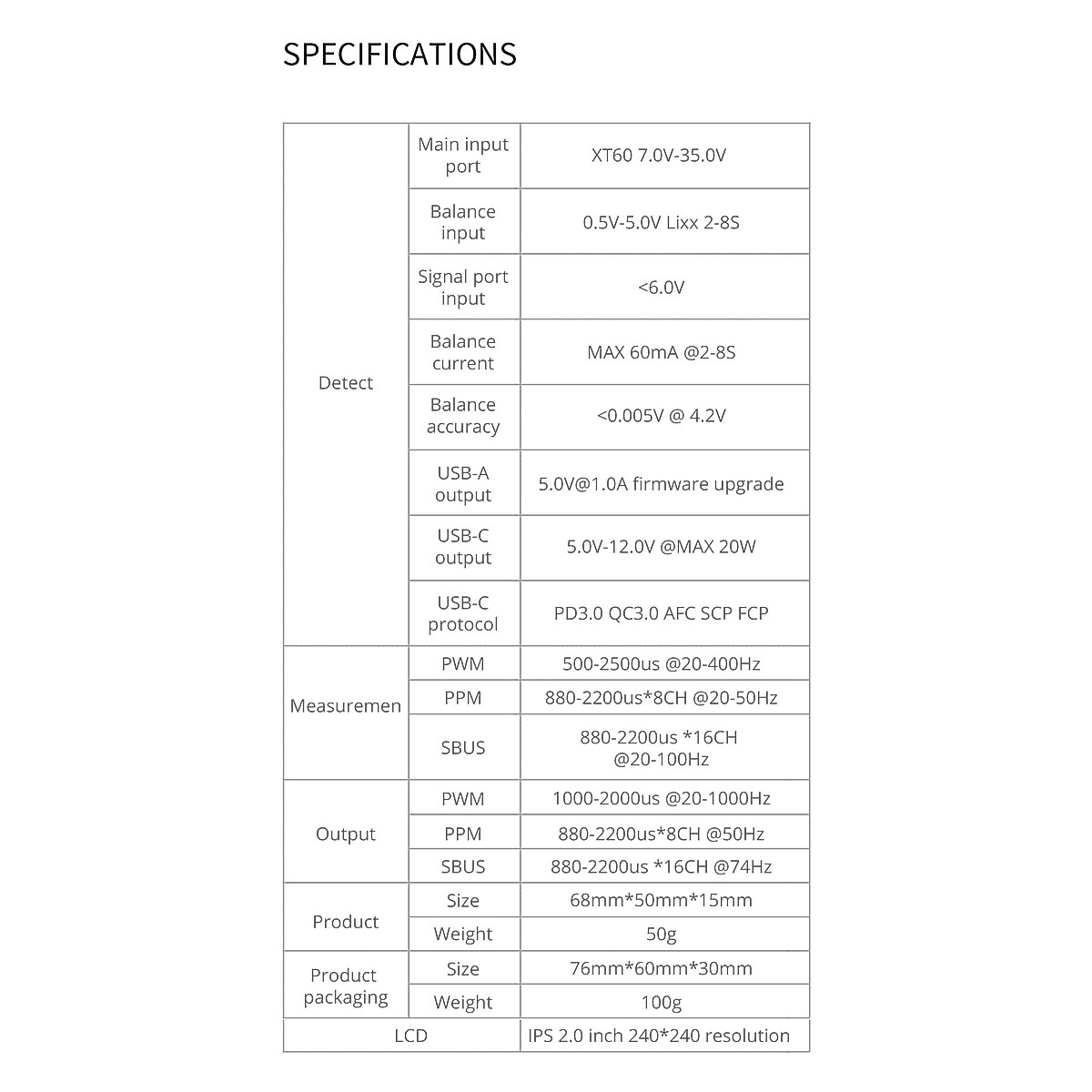 ToolkitRC MC8 Mini Size Cell Checker 32 Bit Battery Multi-Checker PWM Output PPM SBUS Readout with USB-C Fast Charging