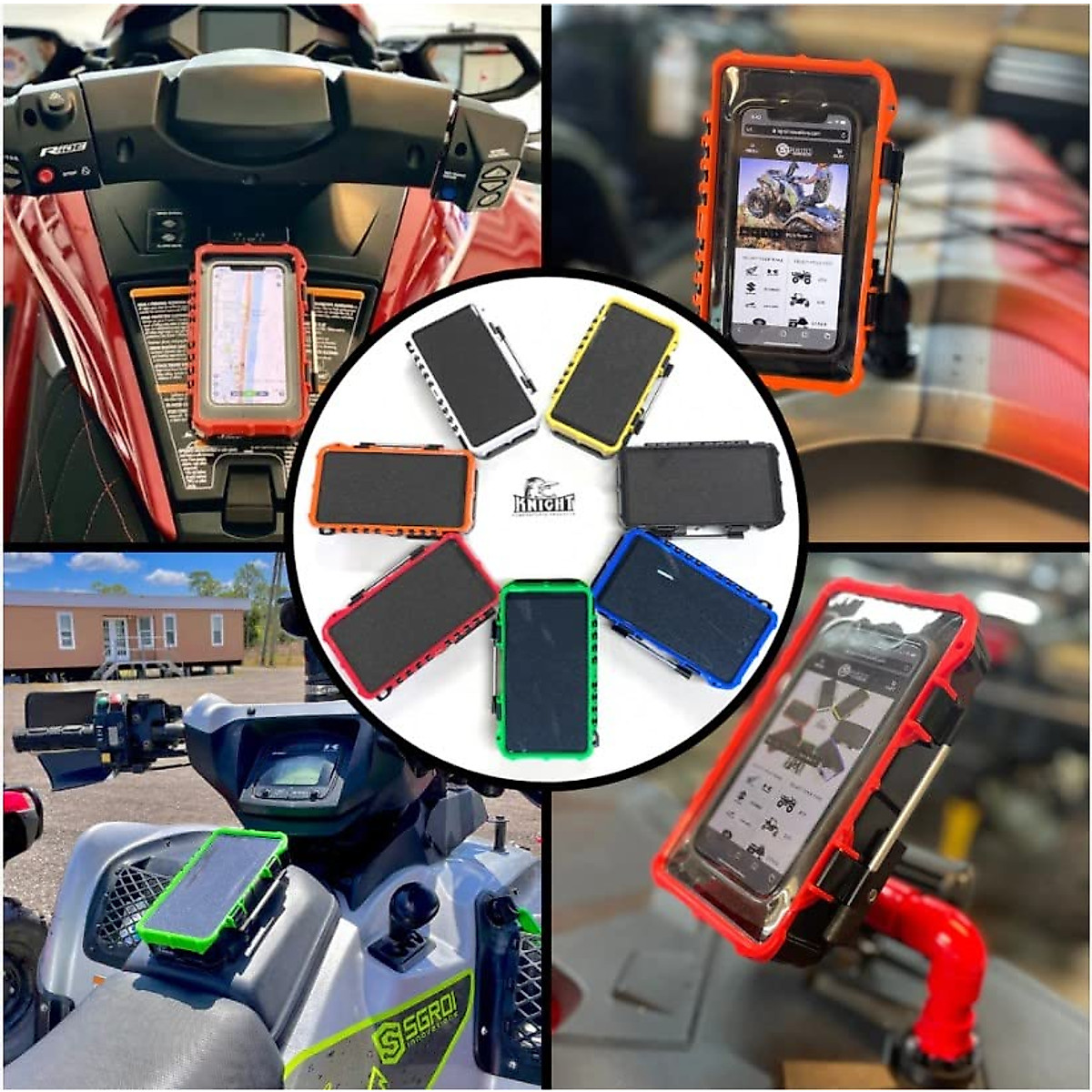 Sgroi Innovations, LLC SafeBox (Orange) - Universal, Waterproof Cell Phone Case. Allows Full Usage of Phone While Protected from The Elements!