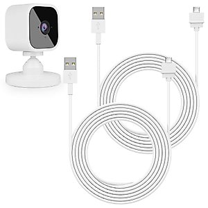 Zeshbit 2Pack 25ft/7.5m Power Cable for Blink Mini Security Camera, Extension USB Cable Continuously Charging Your Blink Mini Indoor Plug-in Smart Camera (Plug and Camera are Not Included)